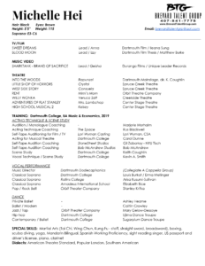Resume | Michelle Hei
